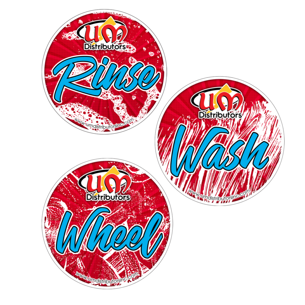 Wash, Rinse & Wheels Bucket Labels – UM Distributors